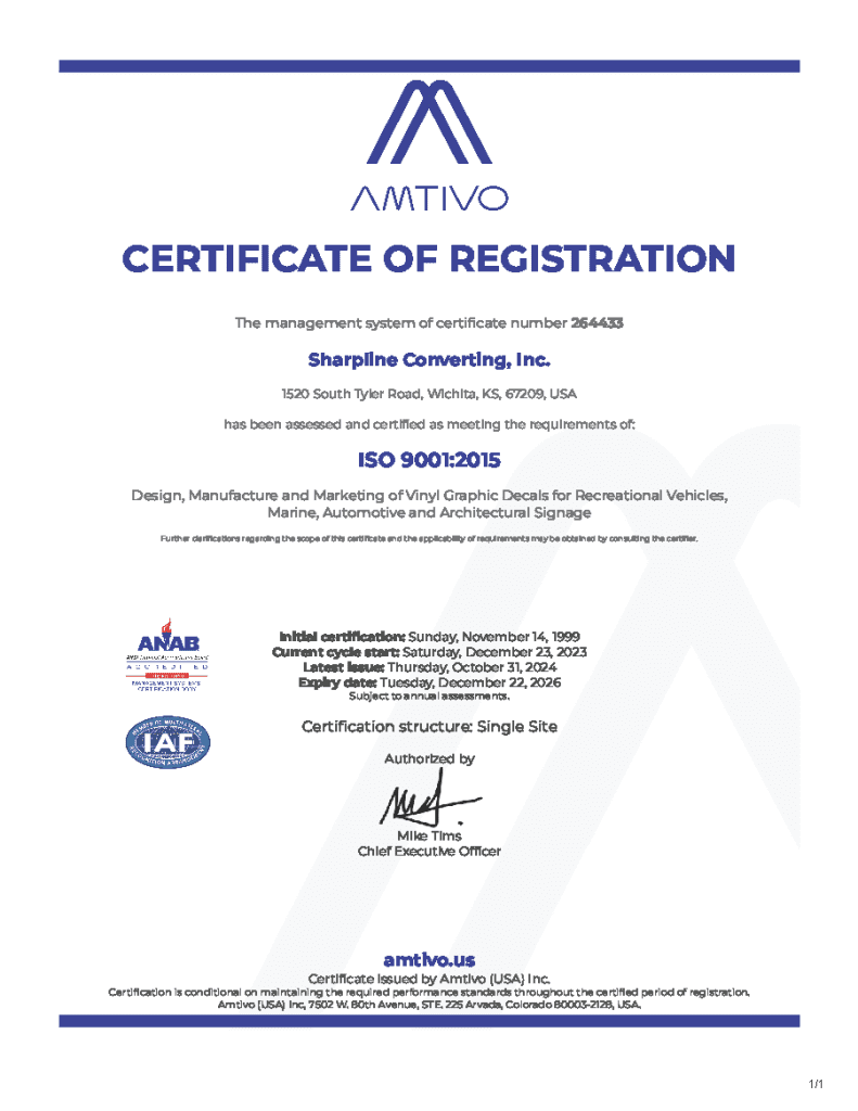 Sharpline Automotive Graphics, Sign Vinyl & Roll Goods - Sharpline ...